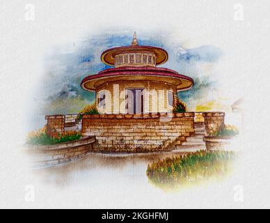 Painting of Ramtek Temples Stock Photo - Alamy