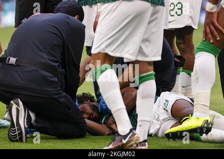 LUSAIL CITY - (l-r) Yasir Al Shahrani of Saudi Arabia, Angel Di Maria ...