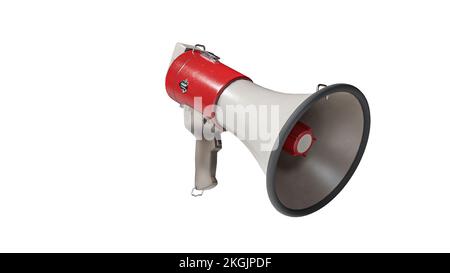Electronic megaphone isolated on white background with Clipping Path ...