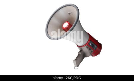 Electronic megaphone isolated on white background with Clipping Path ...