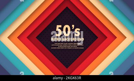 Abstract funky 1950's background with rhombus elements and retro colors ...
