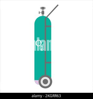 Oxygen cylinder medical equipment with stretcher vector illustration ...
