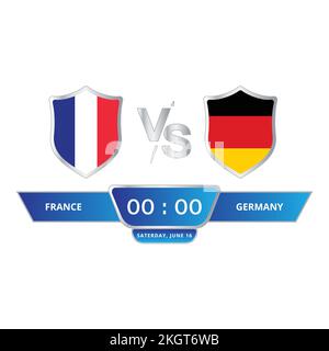 France VS Germany scoreboard with shield shape blue color lower thirds ...