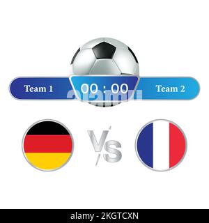 France VS Germany scoreboard Broadcast with blue and green color lower ...
