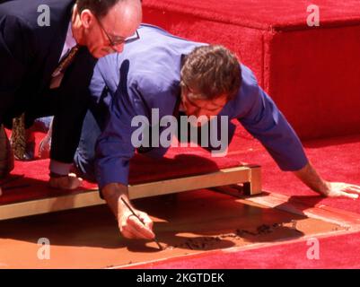 Mel Gibson hand and footprints ceremony on August 23, 1993 at the Mann ...