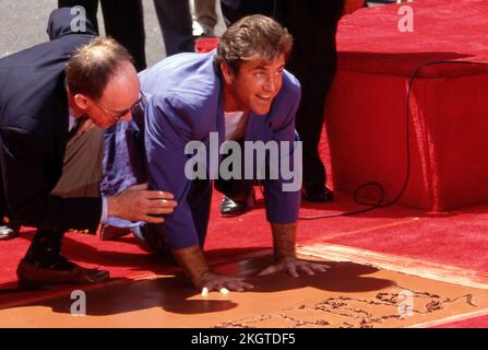 Mel Gibson hand and footprints ceremony on August 23, 1993 at the Mann ...