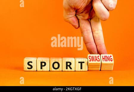 Sport or sportswashing symbol. Concept words Sport and Sportswashing on ...