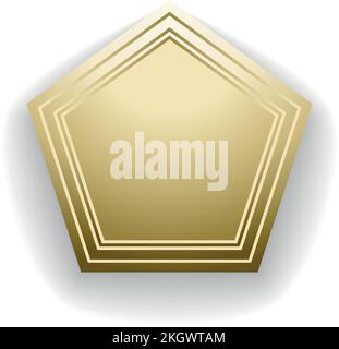 Black shield with glossy bright golden frame. VIP luxury logo design ...