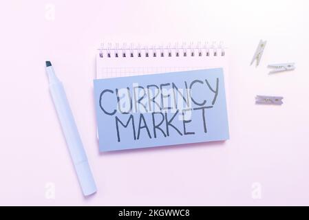 Writing displaying text Currency Market. Conceptual photo over the ...