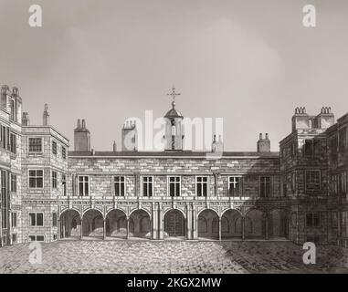The inner Court of Somerset House, Westminster, London, UK, 1777 Stock ...