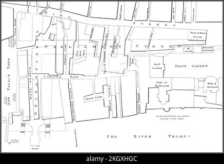 Map of Westminster, London, England, 1740 Stock Photo - Alamy
