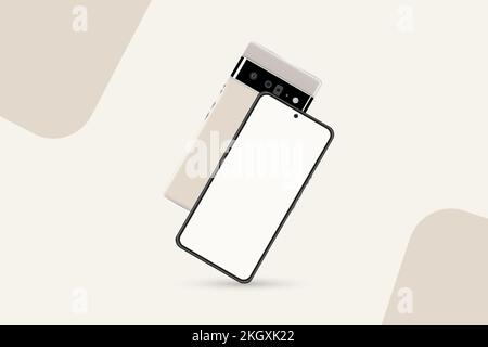 Google pixel mobile set vector with colorful frames and a triple camera ...