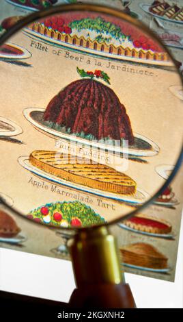 Vintage MRS BEETONS CHRISTMAS FOOD ILLUSTRATION Lithograph colour page ...