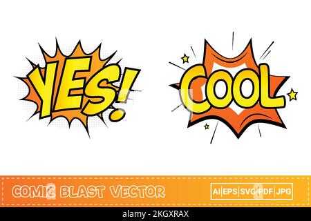 Yes comic speech bubble for magazine page. Vector comic bubble cloud ...