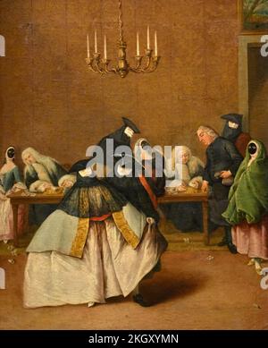Il ridotto - olio su tela - Pietro Longhi - XVIII secolo - Venezia ...