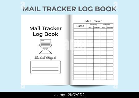 Mail tracker log book KDP interior. Mail incoming and outgoing tracker ...