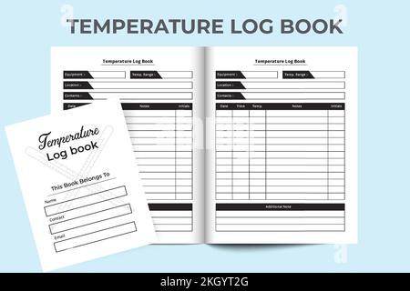 Temperature notebook KDP interior with thermometers vector. KDP ...