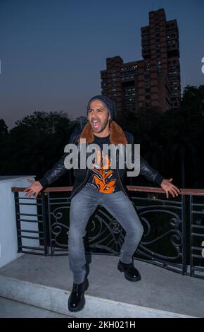 Bollywood Actor Varun Dhawan poses for photos during the promotion of ...