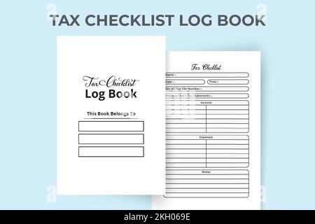 Tax checklist log book KDP interior. Business tax information tracker ...