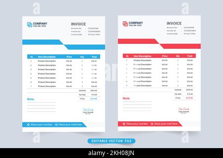 Creative invoice and product purchase receipt with price section ...