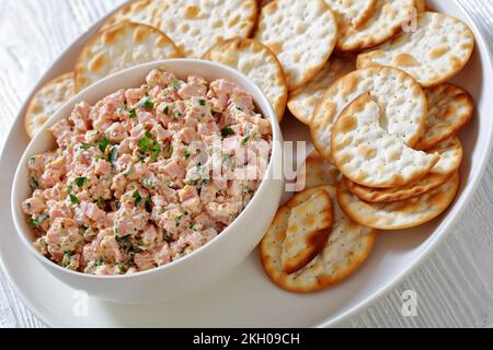 classic ham salad spread with creole mustard and mayonnaise dressing in ...