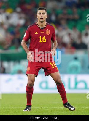 Spain's Rodri during the FIFA World Cup Group E match at the Khalifa ...