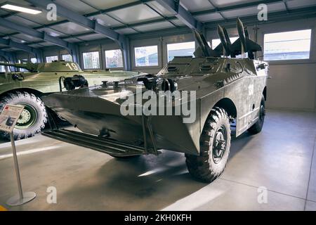 The BRDM-2 is a Soviet amphibious armored vehicle, used for ...