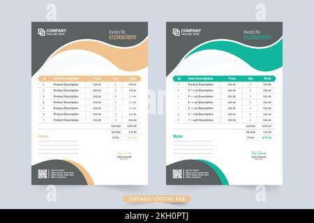 Minimalist purchase receipt and invoice template vector for business ...