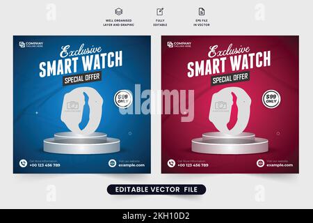 Exclusive smartwatch sale template design for digital marketing ...