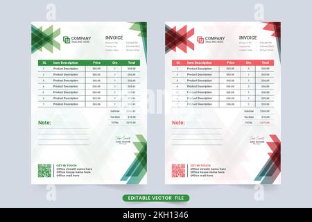 Invoice template vector with minimalist decoration for business ...