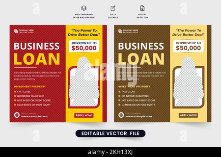 Loans yellow brochure template Stock Vector Image & Art - Alamy