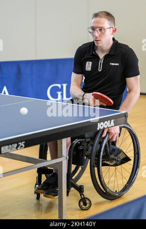 Belgian para athlete Bart Brands pictured in action during a training ...