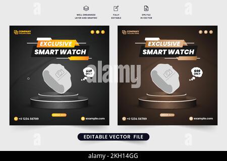 Exclusive watch sale template collection for social media marketing ...