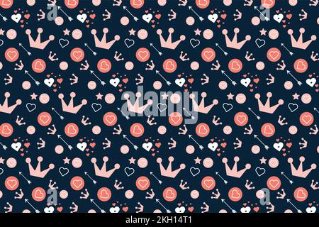 Love minimal pattern texture with arrow shapes on pink background. Valentine's day pattern ...