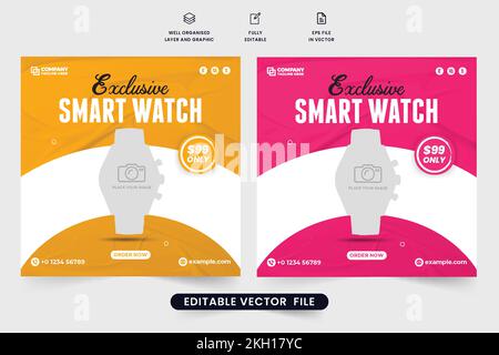Exclusive watch sale template collection for social media marketing ...