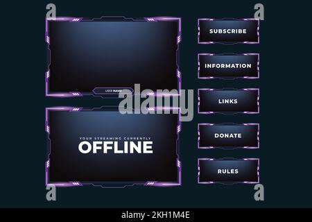Stylish gamer screen interface decoration with purple color abstract ...