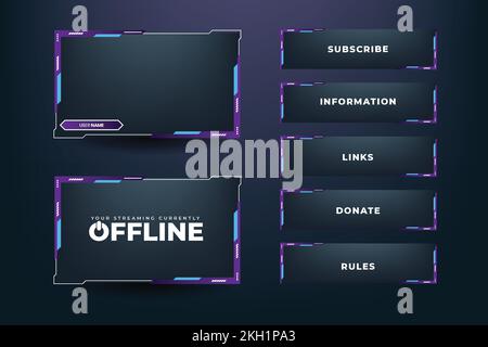 Gaming frame overlay design with creative shapes. Modern live streaming ...