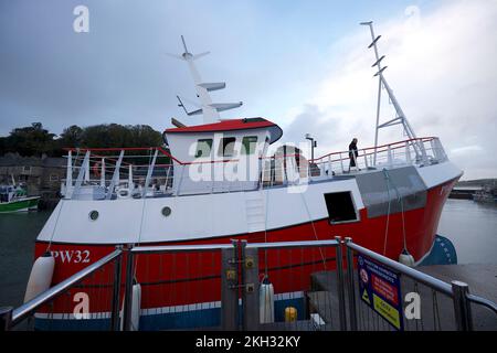 Padstow Cornwall UK 11 22 2022 Fishing Boat Amber Mabell Stock Photo ...