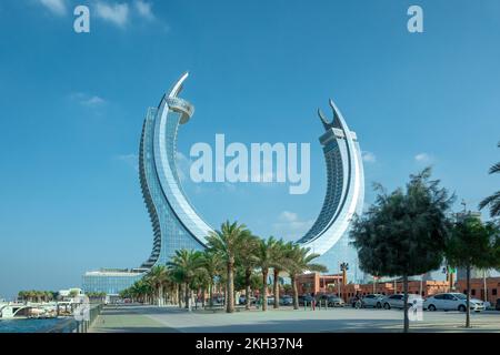 Crescent Tower Katara Hospitality Lusail Marina Park Qatar Stock Photo ...