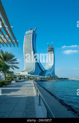 Crescent Tower Katara Hospitality Lusail Marina Park Qatar Stock Photo ...