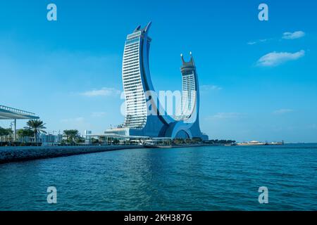 Crescent Tower Katara Hospitality Lusail Marina Park Qatar Stock Photo ...