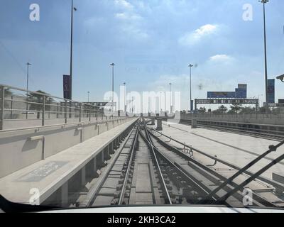 The speeding Metro train in the long tunnel gave the image a feel of ...