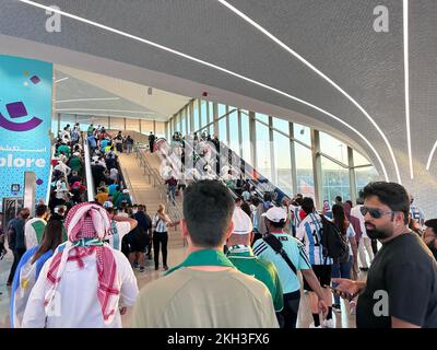 Argentina Football Fans in Lusail Metro Station Qatar Stock Photo - Alamy