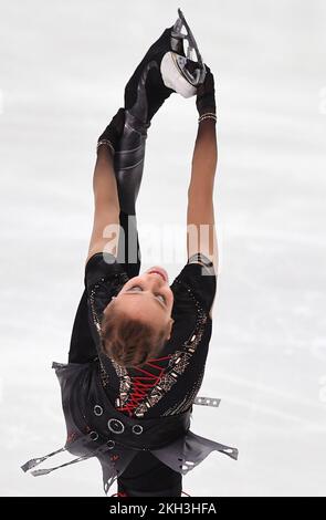 Moscow. The figure skater Anastasia Zinina fell during performance with ...