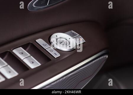 Side mirrors control panel on side door Stock Photo - Alamy