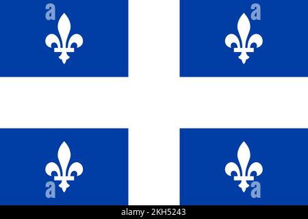 flag of French ancestry Quebecois people at cloudy sky background ...