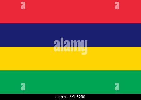 flag of French Creole peoples Mauritians at cloudy sky background ...