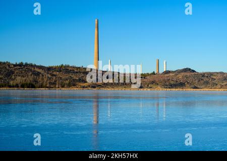 the superstack in Sudbury, Ontario, Canada. This is the worlds tallest ...