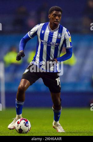 Tyreeq Bakinson #19 of Sheffield Wednesday celebrates his goal to make ...