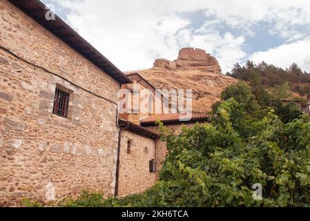 Visibly from afar: the castle hill of Belorado with its ruins of the ...